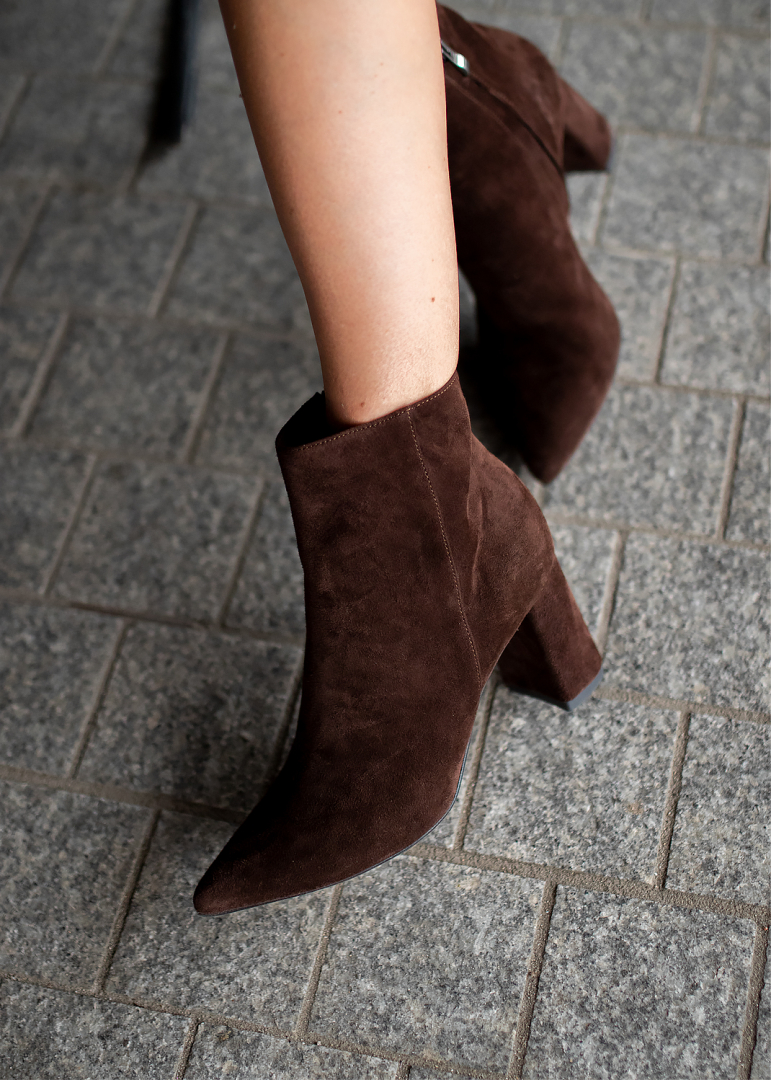 Botki zamszowe PINNA czekoladowe